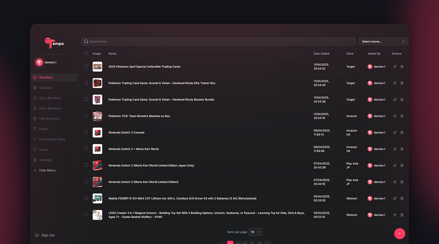 Tempo Dashboard